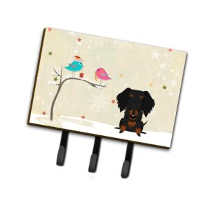 christmas presents between friends dachshund - wire - black leash or key holder