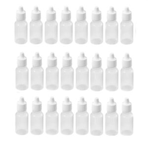 24 pcs empty refillable plastic squeezable dropper bottle portable eye liquid container with screw cap essential oil container (30 ml)