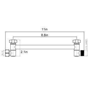 Lordear Shower Extension Arm Brushed Nickel,11 Inch Wall Mounted Extender Rainfall Adjustable Extension Shower Head Arm, Easy for Any Shower Angles