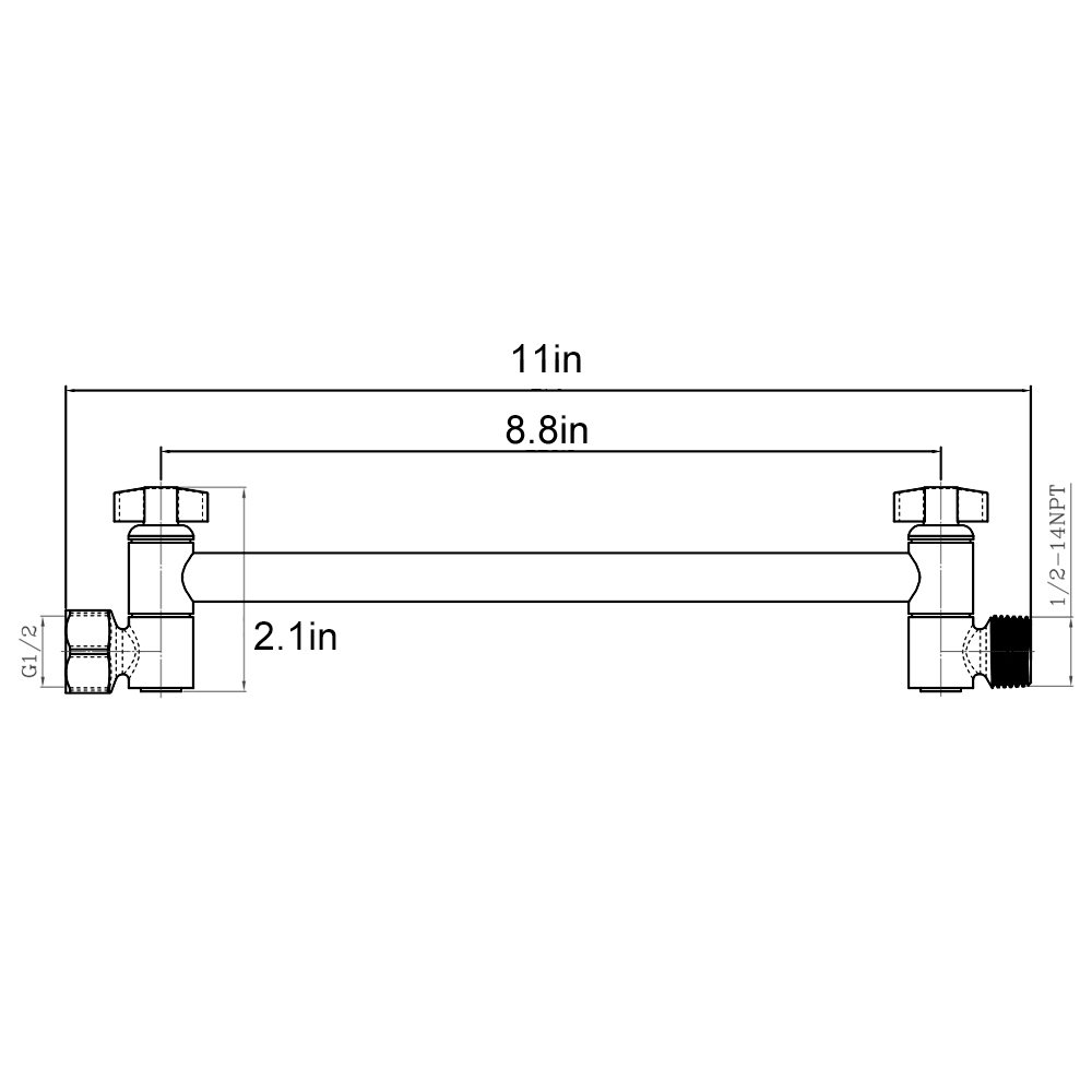 Lordear Shower Extension Arm Brushed Nickel,11 Inch Wall Mounted Extender Rainfall Adjustable Extension Shower Head Arm, Easy for Any Shower Angles