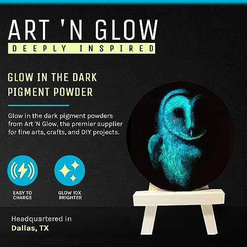 Glow in The Dark Pigment Powder - Neutral and Fluorescent Color for Art Painting, Fine Art, Nail Art Paint, and DIY Crafts - Long Lasting 10+ Color Options - Neutral Green - (1 Ounce)