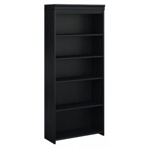 bush furniture fairview tall 5 shelf bookcase in antique black