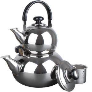 aramco double tea kettle, 0.8/3l, stainless steel