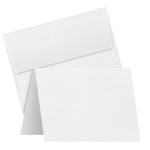 linen textured greeting cards set – 5" x 7" blank white cardstock & envelopes – customized personalized cards for business, holidays, birthdays, wedding invitations, all occasion – 25 per pack