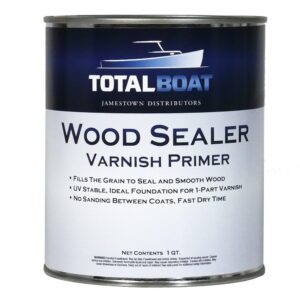 totalboat wood sealer - marine grade sanding sealer and pre varnish primer for boats and wood (quart)