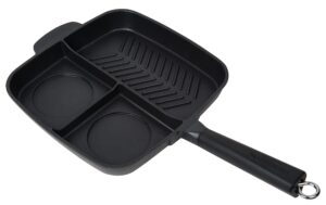 masterpan non-stick 3 section meal skillet, 11", black