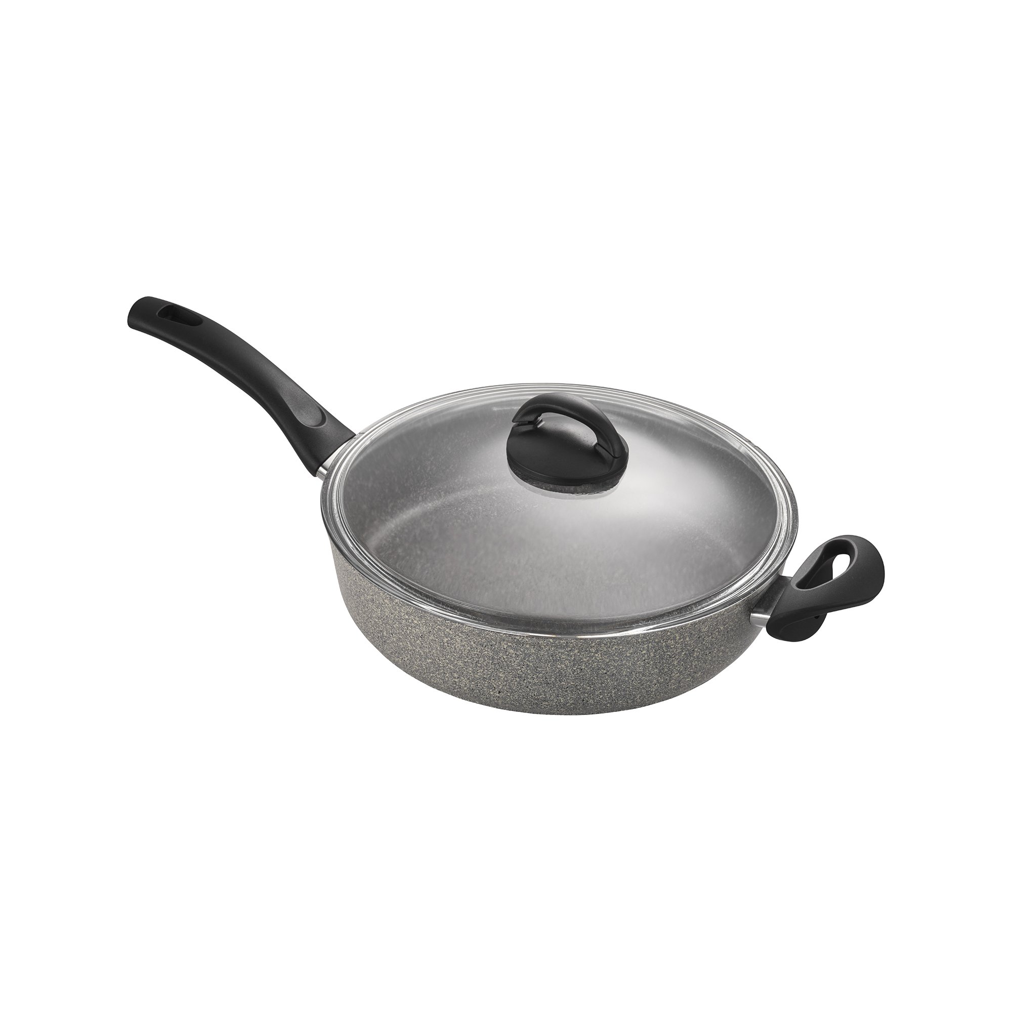 BALLARINI Parma by HENCKELS 3.8-qt Nonstick Saute Pan with Lid, Made in Italy , Durable and Easy to clean, Granite