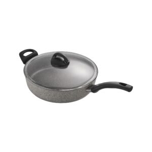 BALLARINI Parma by HENCKELS 3.8-qt Nonstick Saute Pan with Lid, Made in Italy , Durable and Easy to clean, Granite