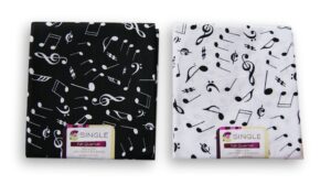 creative cuts music notes fat quarters bundle - black and white pattern theme