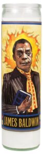 james baldwin secular saint candle - 8.5 inch tall glass prayer votive - made in the usa