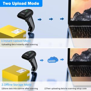 Symcode 2D Wireless Barcode Scanner,Bluetooth6.0 & Wireless2.4G & USB Wired Connection, 1D QR Bar Code Reader Scanner Automatic Fast Precise scanning for Smart Phone, Tablet, PC