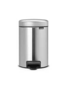 brabantia bathroom pedal bin 3 l, 0.8 gal, matt steel