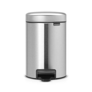 Brabantia Bathroom Pedal Bin 3 L, 0.8 Gal, Matt Steel