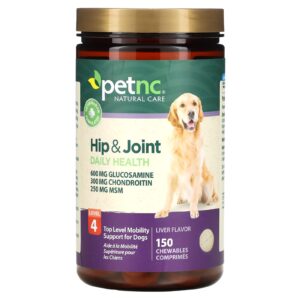 petnc natural care hip and joint health advanced chewables for dogs 150 count