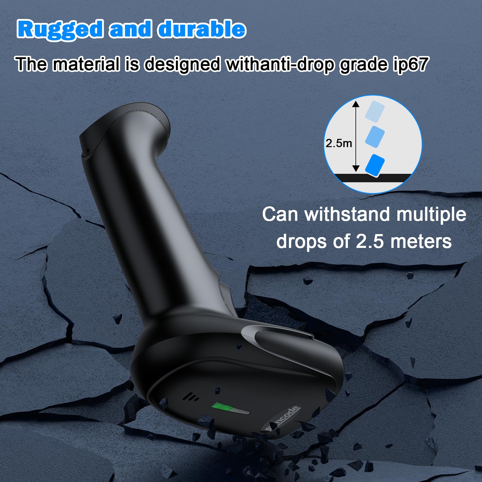 Symcode 2D Wireless Barcode Scanner,Bluetooth6.0 & Wireless2.4G & USB Wired Connection, 1D QR Bar Code Reader Scanner Automatic Fast Precise scanning for Smart Phone, Tablet, PC