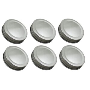 sunshine mason co. one piece mason jar lids 6 pieces, silver