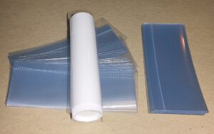 200 clear shrink wrap bands sleeves for lip balm (chapstick) tubes - vertical perforation