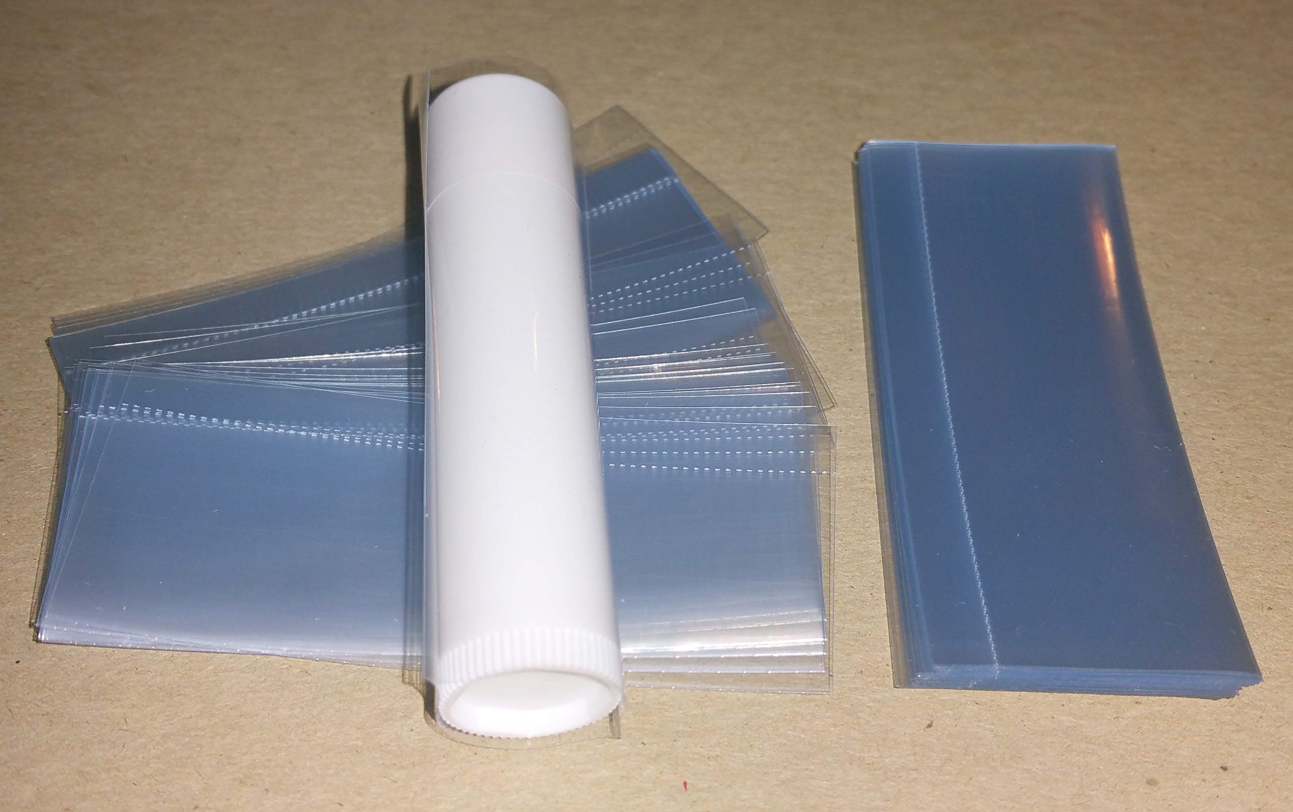 200 Clear Shrink Wrap Bands Sleeves for Lip Balm (Chapstick) Tubes - Vertical Perforation