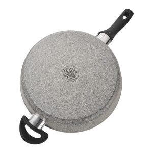 BALLARINI Parma by HENCKELS 3.8-qt Nonstick Saute Pan with Lid, Made in Italy , Durable and Easy to clean, Granite