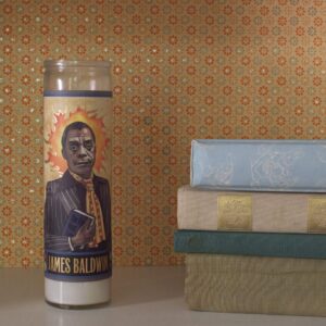 James Baldwin Secular Saint Candle - 8.5 Inch Tall Glass Prayer Votive - Made in The USA