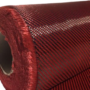 4" x 1 FT Red - Kevlar FABRIC-2x2 Twill WEAVE-3K/220g