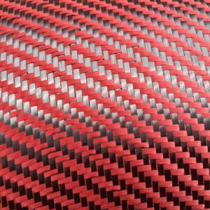 4" x 1 FT Red - Kevlar FABRIC-2x2 Twill WEAVE-3K/220g