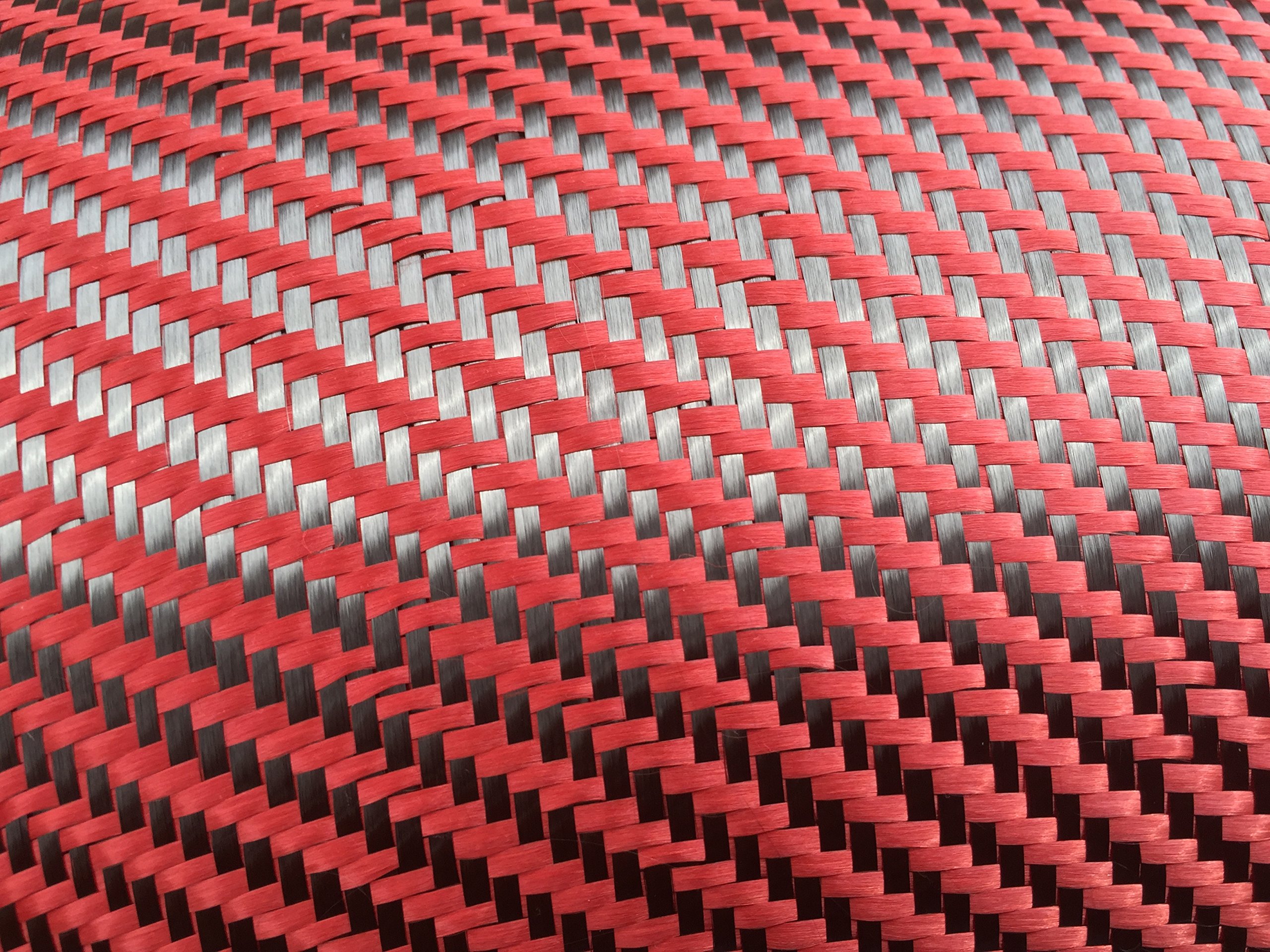 4" x 1 FT Red - Kevlar FABRIC-2x2 Twill WEAVE-3K/220g