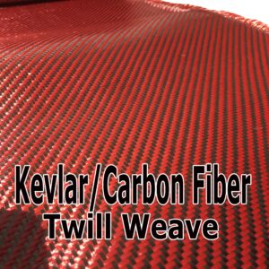 4" x 1 FT Red - Kevlar FABRIC-2x2 Twill WEAVE-3K/220g