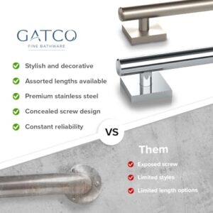 Gatco 942 Elevate 18" L Grab Bar, Chrome/Stainless Steel ADA Compliant Safety Grab Bar