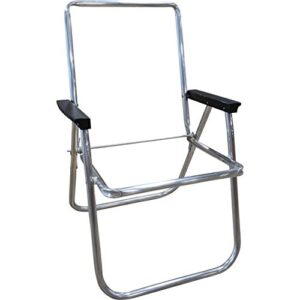 lawn chair usa classic lightweight folding lawn chair frame, durable rust free aluminum frame, handmade in usa, diy crafts for adults (black arms)