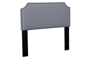 us pride furniture modern linen fabric upholstered headboard with elegant button tufted design and sturdy wood legs, contemporary bedroom décor, full/queen, grey