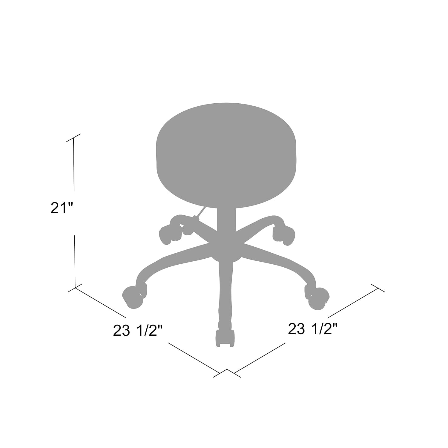 Boss Office Products Adjustable Upholstered Medical Stool in Grey