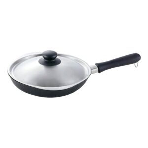 yanagi sori sori yanagi iron frying pan with iron, non-stick magma plate iron frying pan, induction compatible, 9.8 inches (25 cm), lid included, good oil friendly, quick heat conduction, easy to