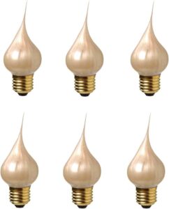 creative hobbies® 7194psa large medium base champagne silicone light bulbs, 7.5 watt, individually boxed, wholesale pack of 6 bulbs