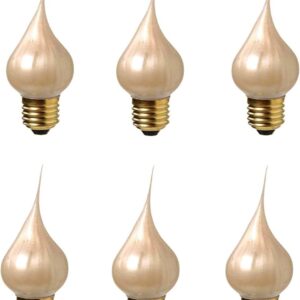 Creative Hobbies® 7194PSA Large Medium Base Champagne Silicone Light Bulbs, 7.5 Watt, Individually Boxed, Wholesale Pack of 6 Bulbs