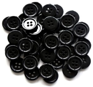 ganssia 5/8 inch 4 holes black buttons 15mm sewing round button for craft pack of 160 pcs