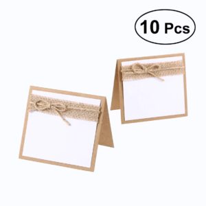 UEETEK 10pcs Burlap Guest Wedding Party Table Place Cards Wedding Collection set For Shabby Chic Rustic Wedding