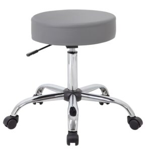 boss office products adjustable upholstered medical stool in grey