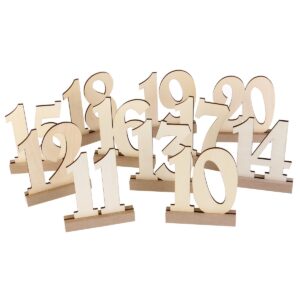 ROSENICE 20pcs 1-20 Wooden Wedding Table Number Holders