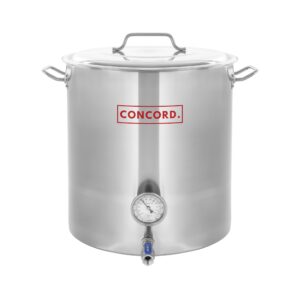 CONCORD Stainless Steel Home Brew Kettle Stock Pot (Weldless Fittings) (40 QT/ 10 Gal)