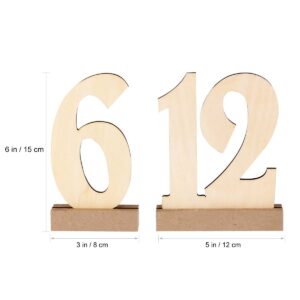 ROSENICE 20pcs 1-20 Wooden Wedding Table Number Holders