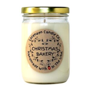 christmas bakery soy candle, 12oz | handmade in the usa with 100% soy wax