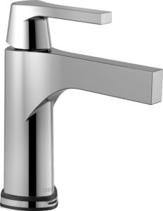 delta faucet 574t-dst, chrome zura single handle centerset lavatory faucet with touch2o.xt technology