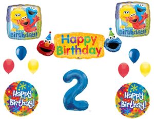 sesame street 2nd banner happy birthday party balloons decoration supplies elmo cookie monster