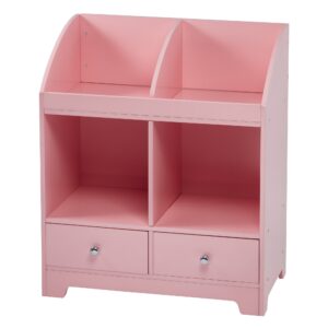 teamson kids - windsor wooden cubby storage - pink