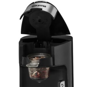 Gourmia GCM3600 3 in 1 Coffee & Tea Maker -K-Cup Pod, Loose Leaf Tea & Ground Coffee Compatible -Single Serve Machine -Automatic -Removable Filters & Adapters -16 oz Water Reservoir -1300W -Black