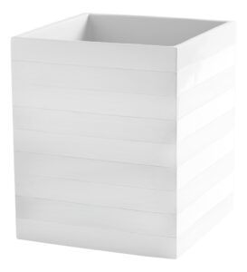 kassatex fine linens wastebasket cabana accessories white