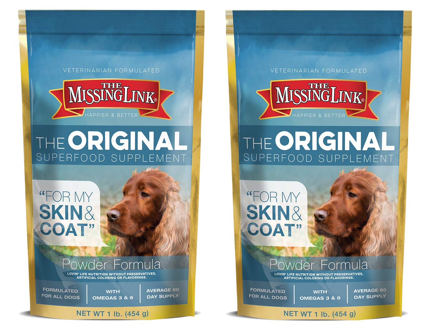 The Missing Link Ultimate Skin & Coat Dog Supplement, 1-Pound, (Pack of 2)