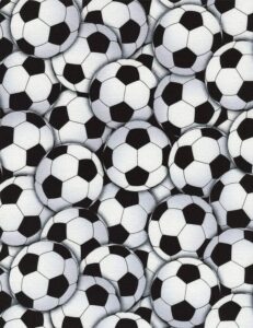 timeless treasures fabrics score! sports white packed soccer balls