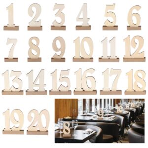 ROSENICE 20pcs 1-20 Wooden Wedding Table Number Holders